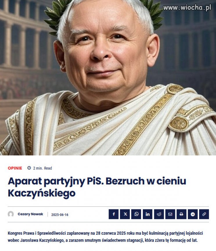 PiS Partia jednego lidera, upadnie z upadkiem Kaczyńskiego! - wiocha.pl ...