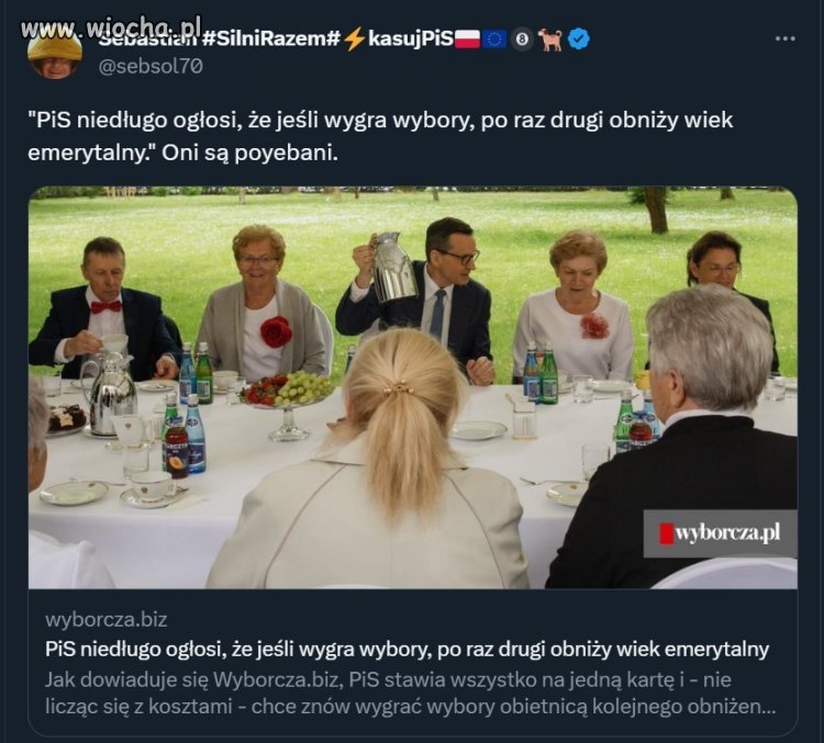 Pis niedługo ogłosi, że jeśli wygra wybory, po raz drugi obniży wiek ...