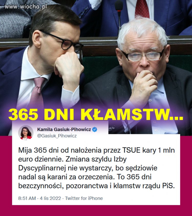 I tak przez 365 dni bezczynności, pozoranctwa i kłamstw rządu PiS ...